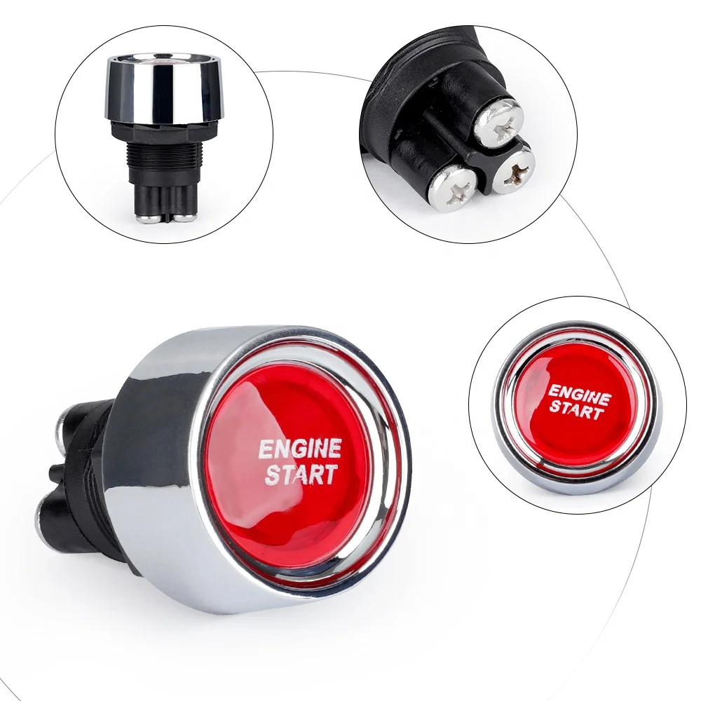 Car Engine Start 50a Push Button Keyless Switch Dc 12v/24v Racing Small ...