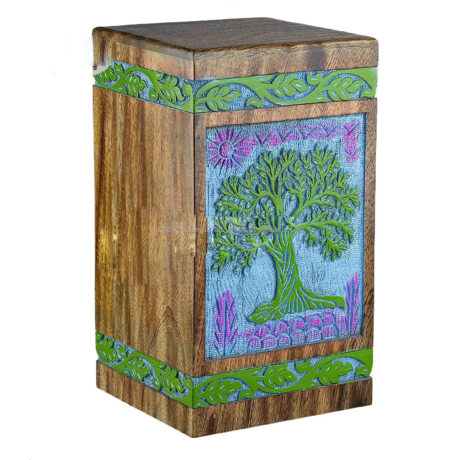 Handmade Wooden Urn Box For Human Ashes Funeral Cremation Urns For Male ...