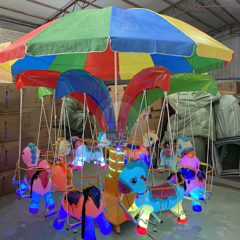 Hot Sale Portable Luminous Turning Horse Amusement Park Ride Kids ...