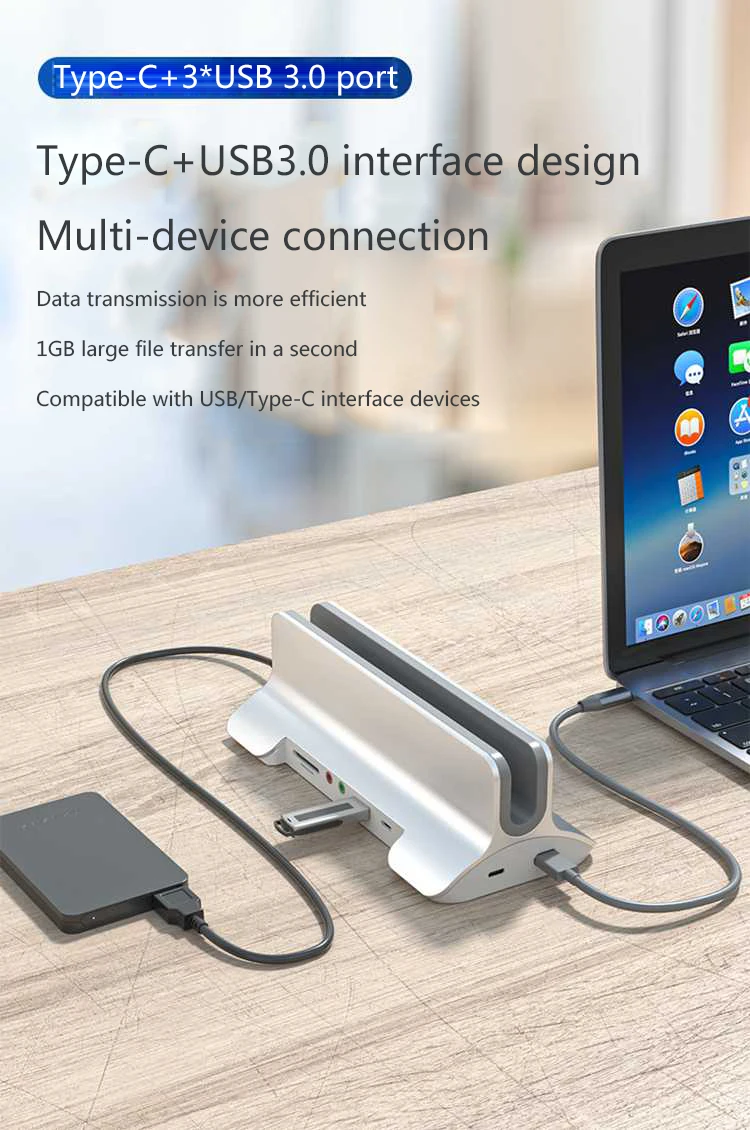 Vertical Laptop Docking Station Vga Hd.mi Usb C Dock Mst Dock Vertical ...