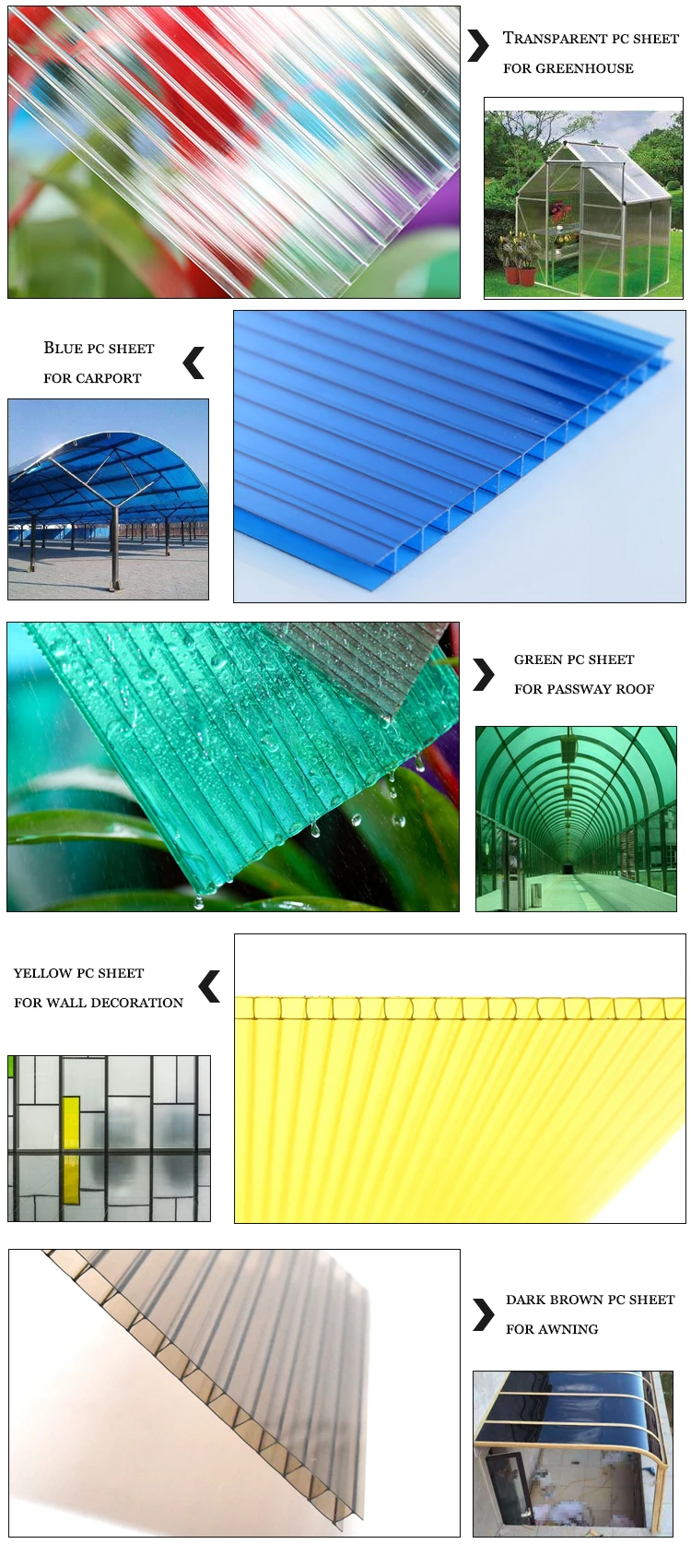 Translucent Polycarbonate Roof Panels for Sunlight