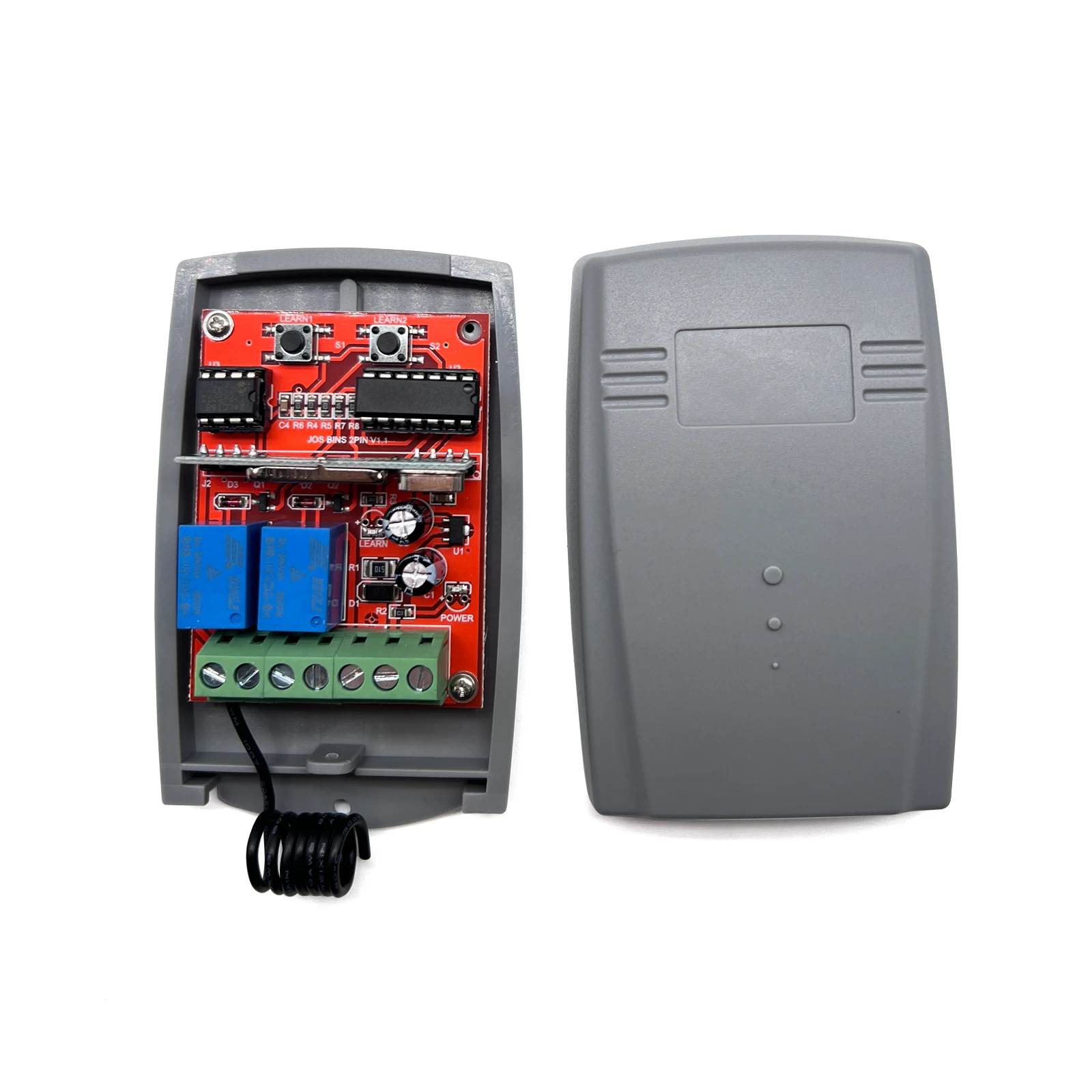 Universal 2 Channel Gate Garage Door Remote Control Receiver 433mhz Fixed Code And Rolling Code ...