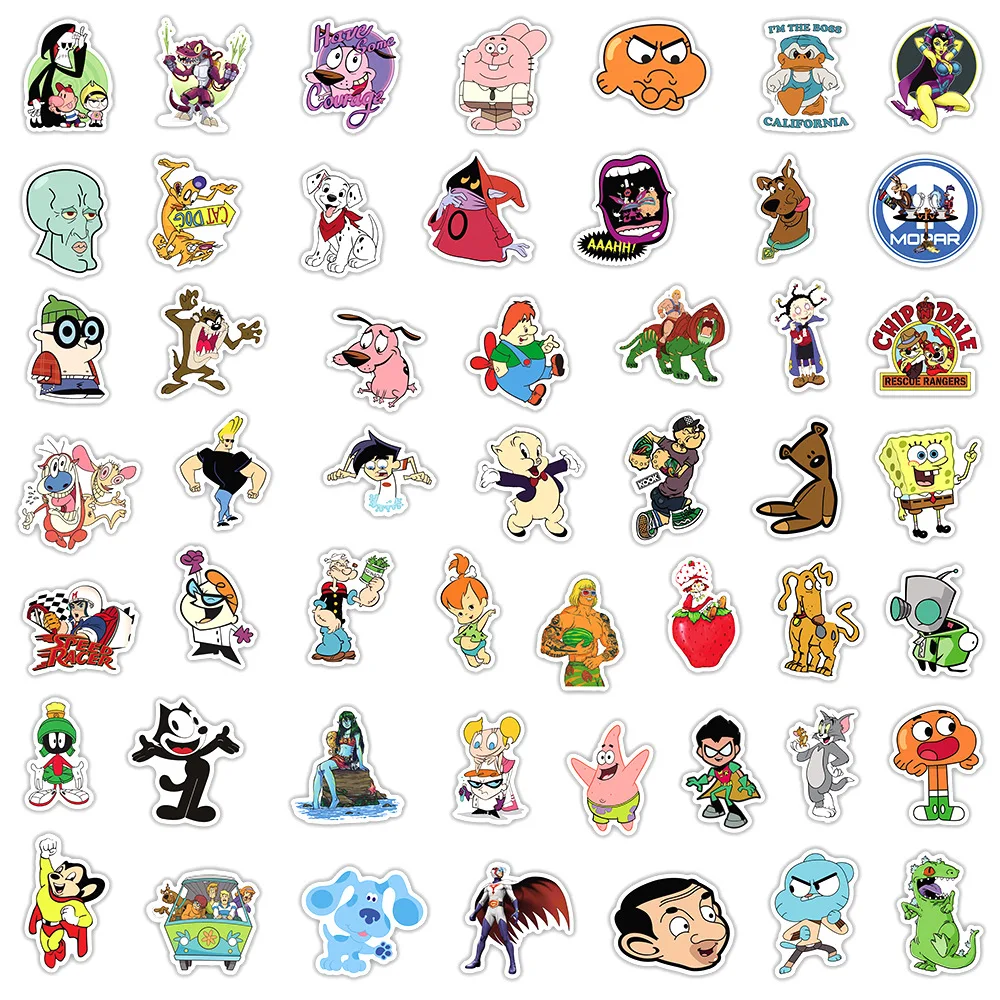 100pcs Classic 90s Cartoon Graffiti Stickers for Boy's Room