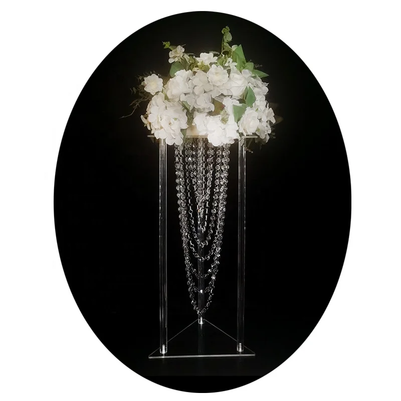 Triangle Shape Tall Clear Crystal Acrylic Wedding Centerpieces, Acrylic ...