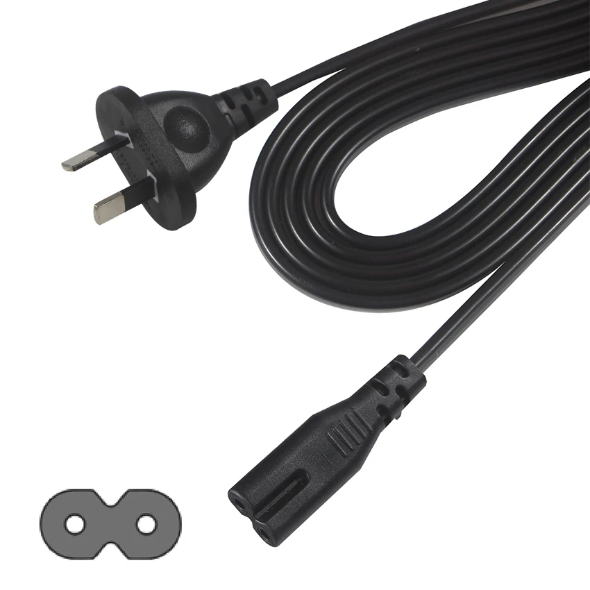 Aus 2 Pin Custom Length Australian 2 Prong Power Cord Plug To C7 ...