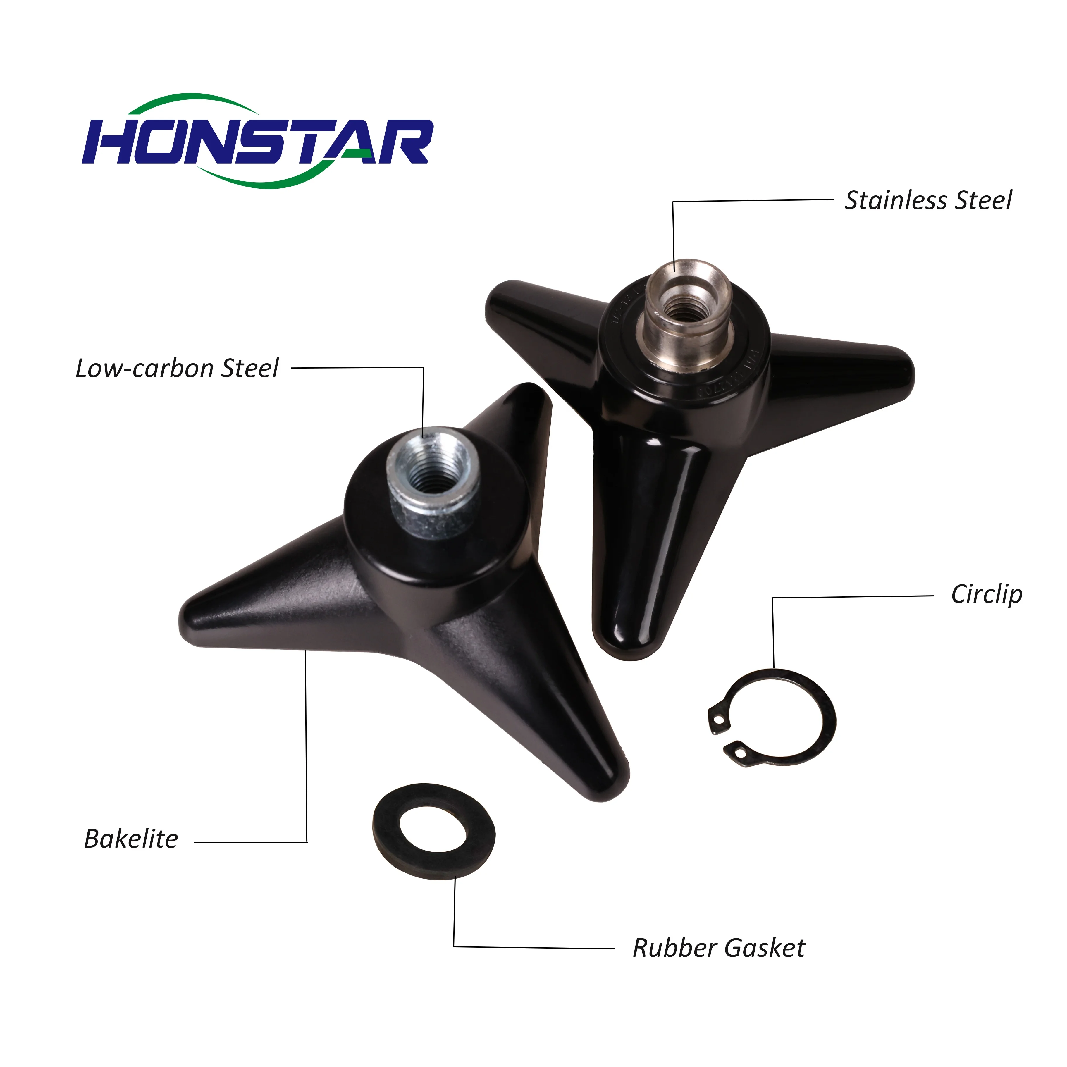 Industrial Stainless Steel M12 M14 Screw Thread Bakelite Triangle Hand ...