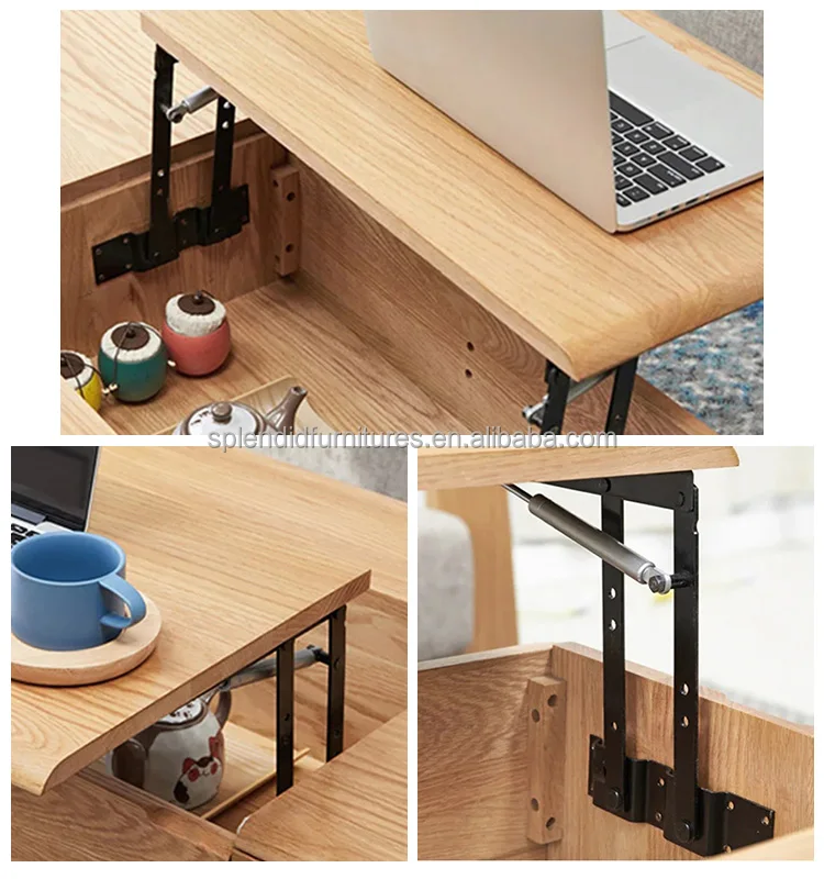 Gas Hydraulic Folding Lift Table Coffee Tea Desk Lift Frame Hinge Table ...