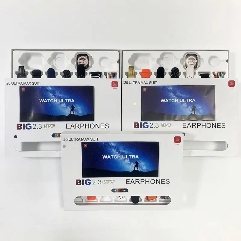 10 In 1 Set 7 Straps Smart Watch I20 Ultra Max Suit 2.3 Inch I30 I50 ...