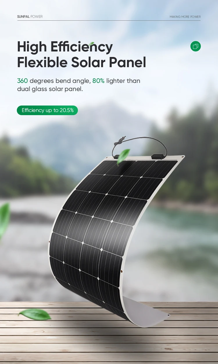 Sunpal Flexible Solar Panels - Monocrystalline Efficiency