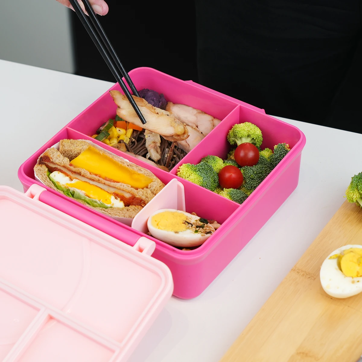 Bento Lunch Box For Kids,4-compartment Leak-proof Kids Lunch Box For ...