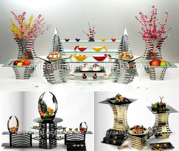 Xingpai Wedding Decoration Hand Hit Stainless Steel Hammered Buffet ...