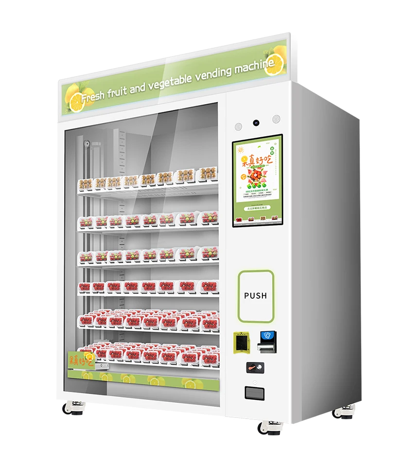 elevator vegetables fruit vending machine with touch screen salad ...