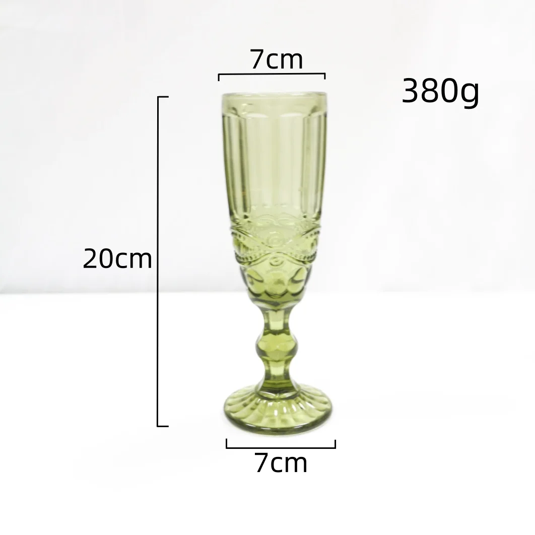 Wholesale Custom Colorful Vintage Glass Wine Goblets