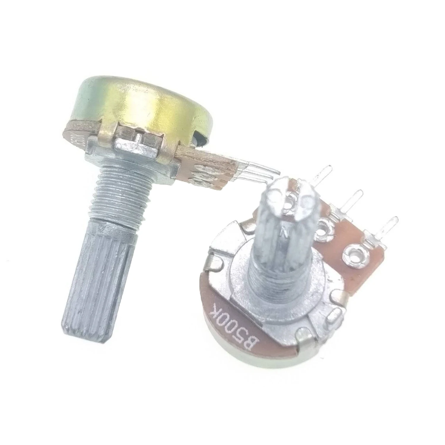 WH148 B500K Carbon Film Potentiometer 3Pin 20mm Shaft with Nuts and ...