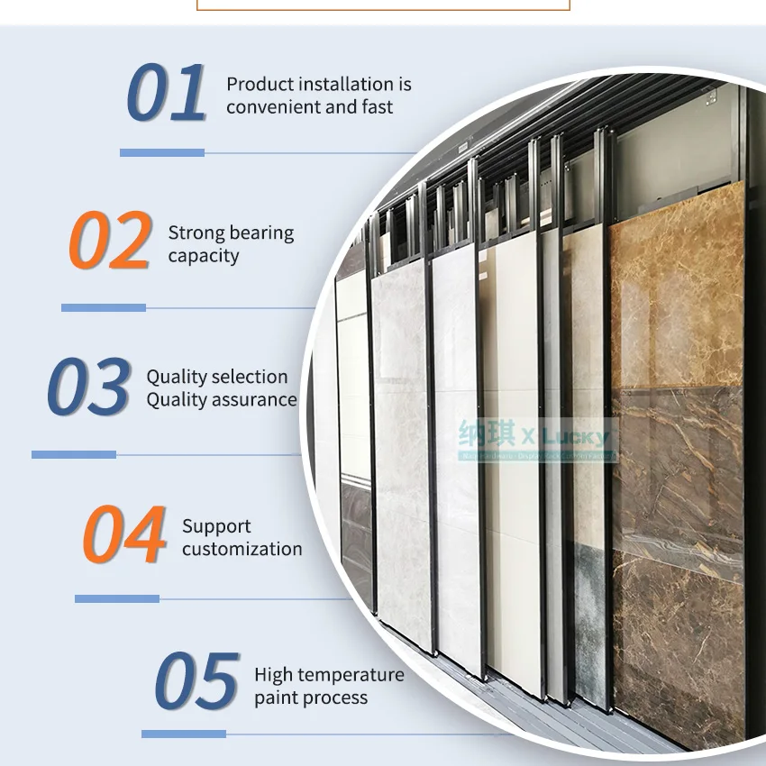 High Custom Exhibition Hall Natural Stone Horizontal Push-pull Frame ...