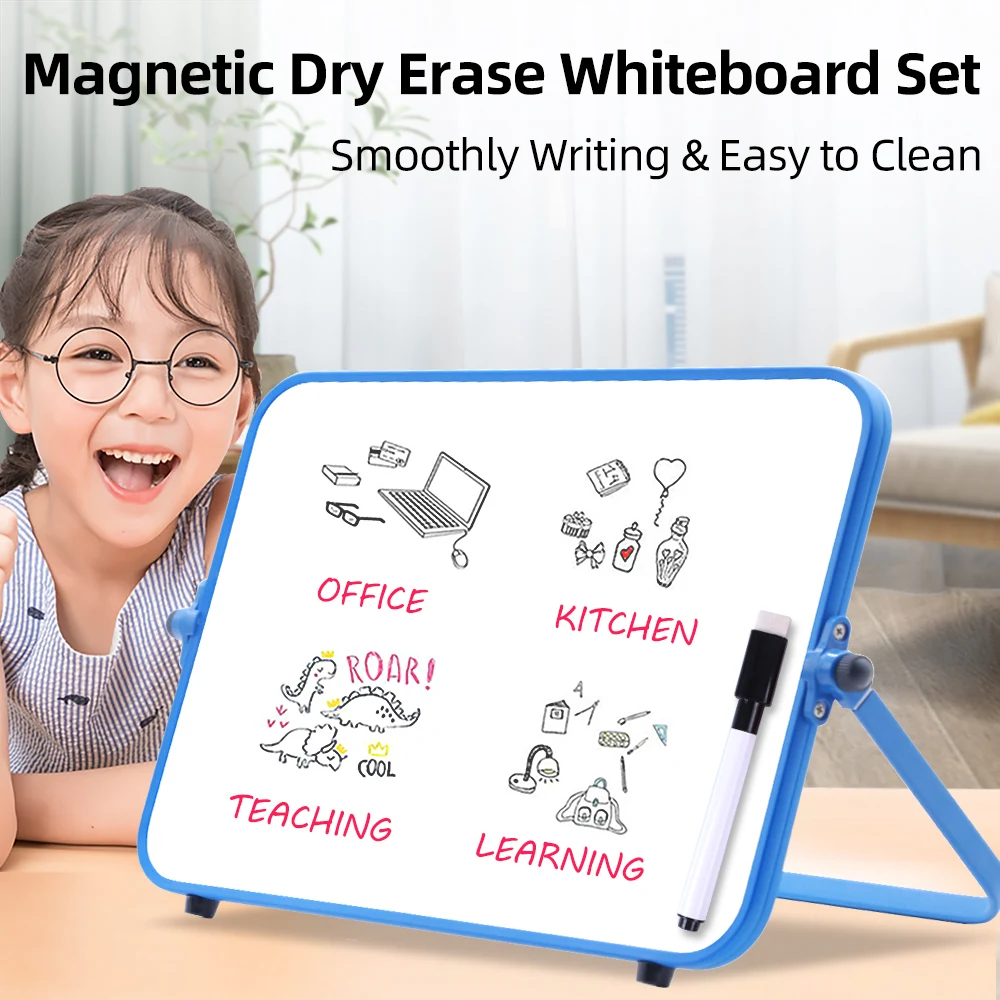 Office Small Glass Desktop Dry Erase White Board Computer Pad Keyboard ...