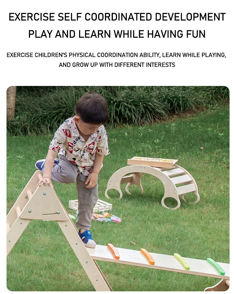 Triangle Climbing Toys Foldable Climbing Triangle Ladder Toys Wooden ...