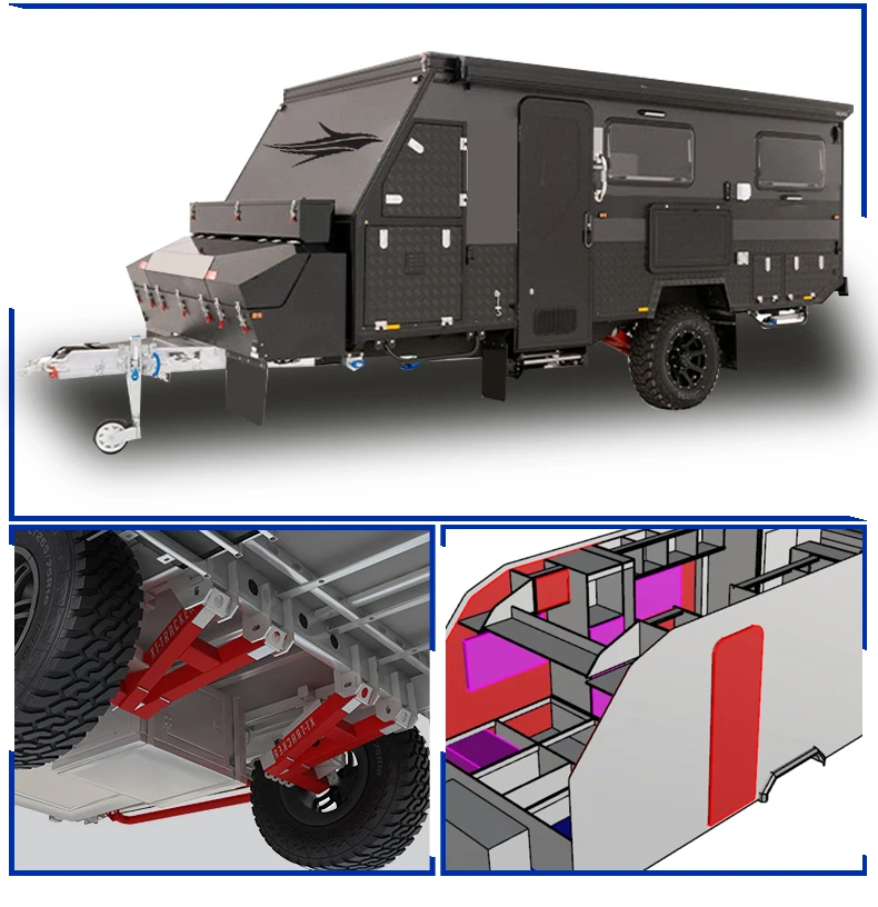 Pop Up 15ft Travel Trailer Camper Motorhome Camping Rv Hybrid Off-road ...