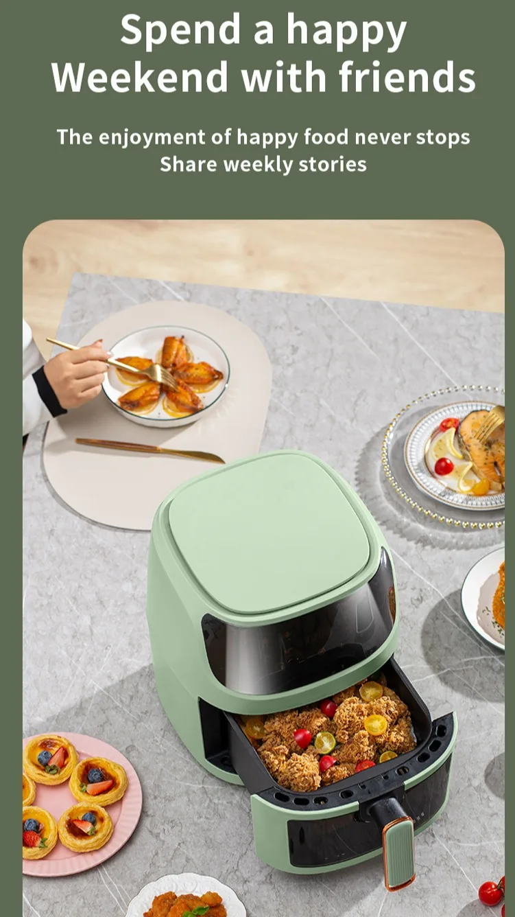 1500w 5.5l 6l 8l Digital Control Air Fryers Visualable Multifunction ...