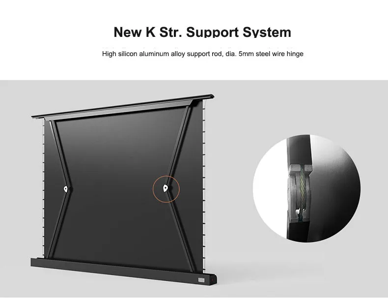 Motorized ALR Floor Rising Projector Screen 150 Inch for Home Theater