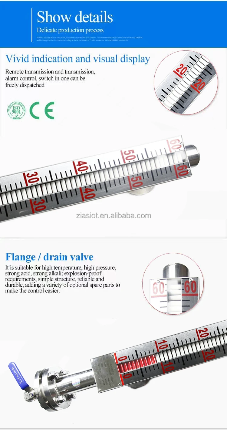 Magnetic Flap Level Gauge Sensor of Steam with Remote Alarms Anti ...