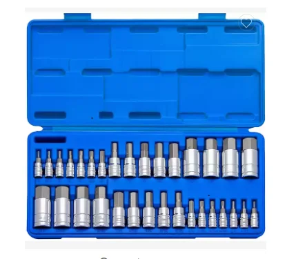 Gtypro Tools 32pc Combination Hex Allen Bit Socket Set Sae And Metric ...