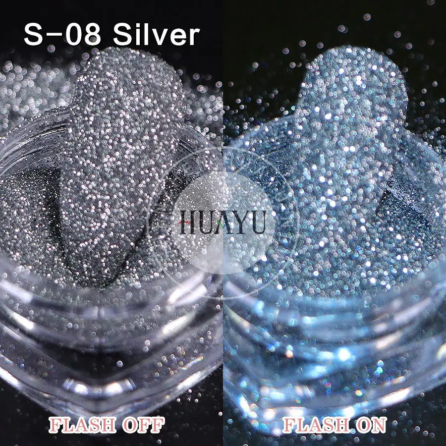 Fine Flash Diamond Prismatic Powder Glitter 14 Colors Nail Reflective ...