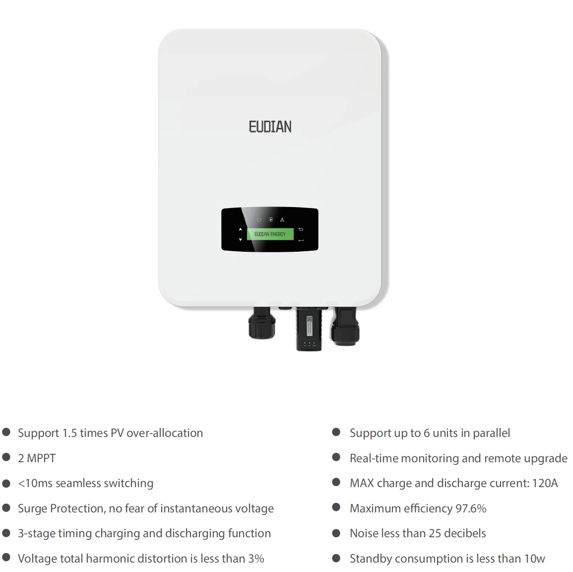 5kw 120a Single Phase Inverter Support 2 Road Mppt Dc To Ac Solar Power ...