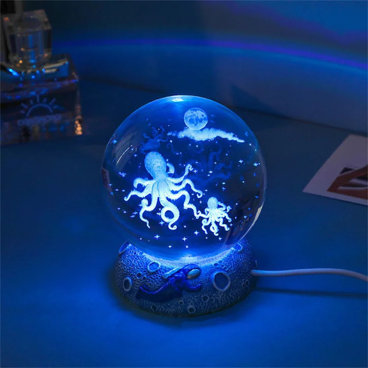 Glowing Crystal Ball Night Light - Perfect Gift for Kids