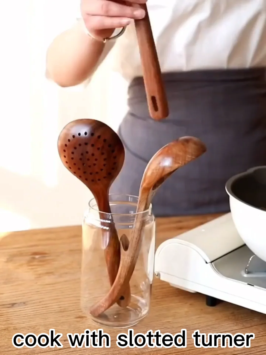 Teak Wood Non-stick Cookware Wooden Kitchen Cooking Utensils Set - Buy ...