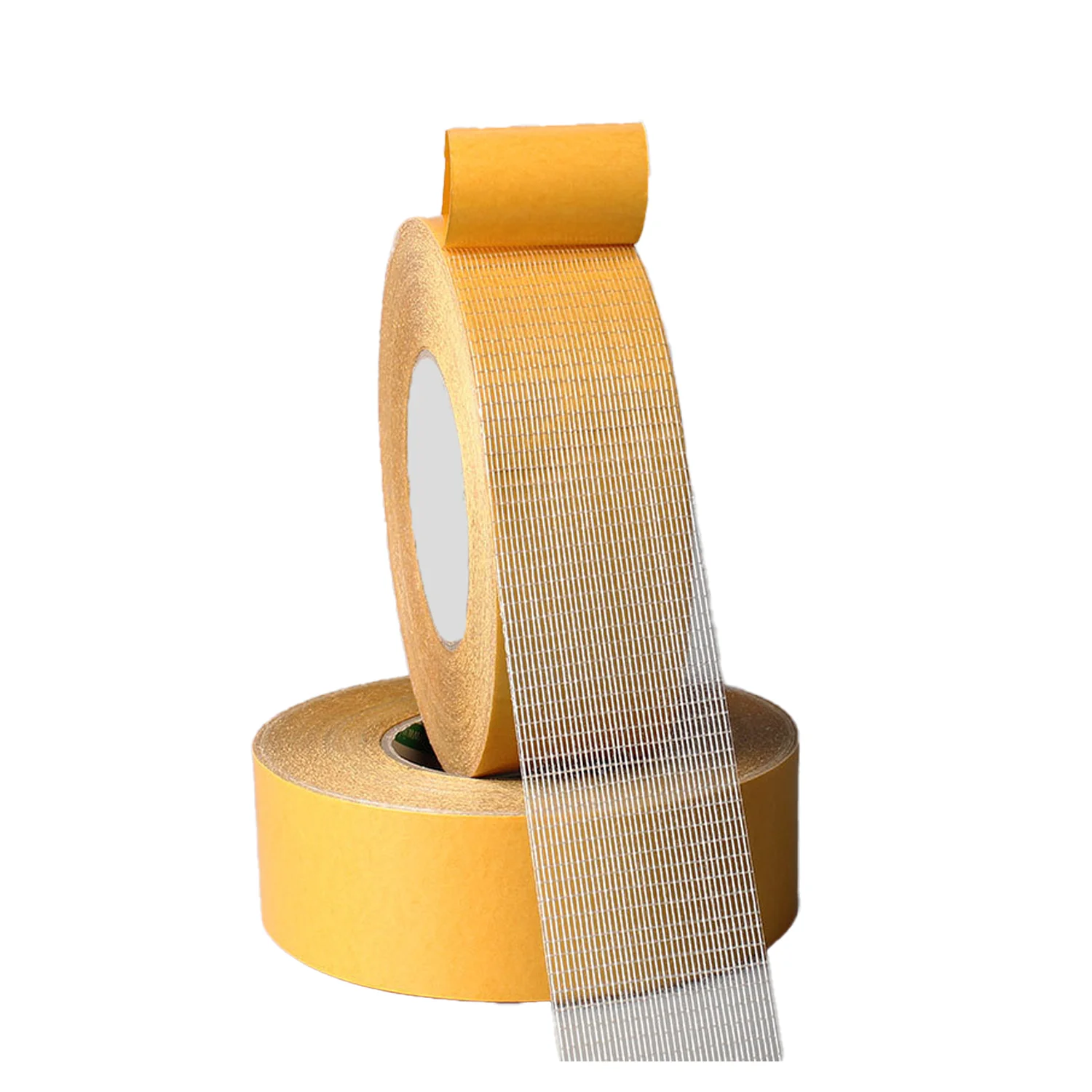 Yellow High Viscosity Double-Sided Fiber Mesh Tape, Glass Fiber Mesh ...
