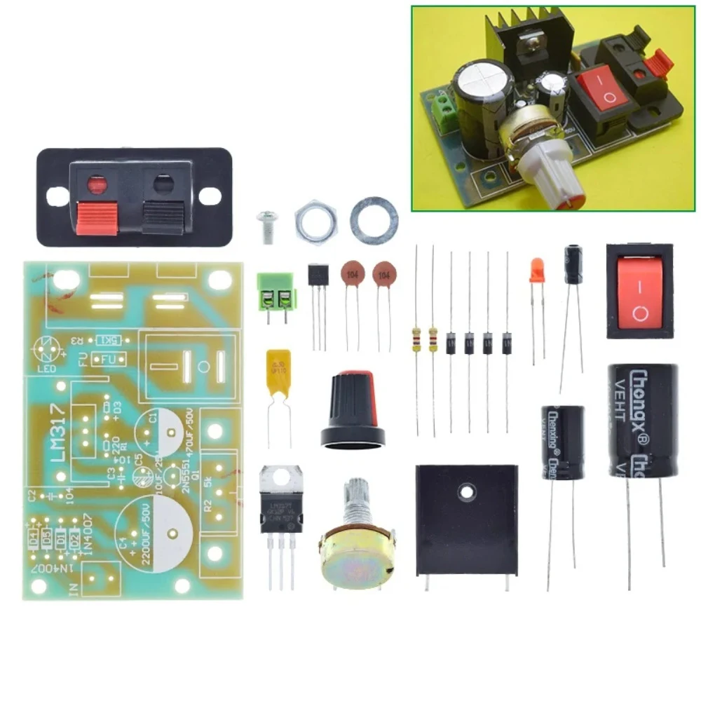 LM317 DIY Kit Step Down Power Supply Module Adjustable Voltage ...