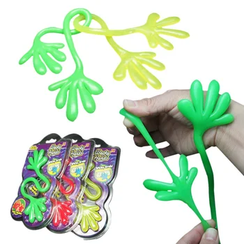 Tpr Colorful Jelly Hand Palm Wall Sticky Toys Stretchy Sticky Hands ...