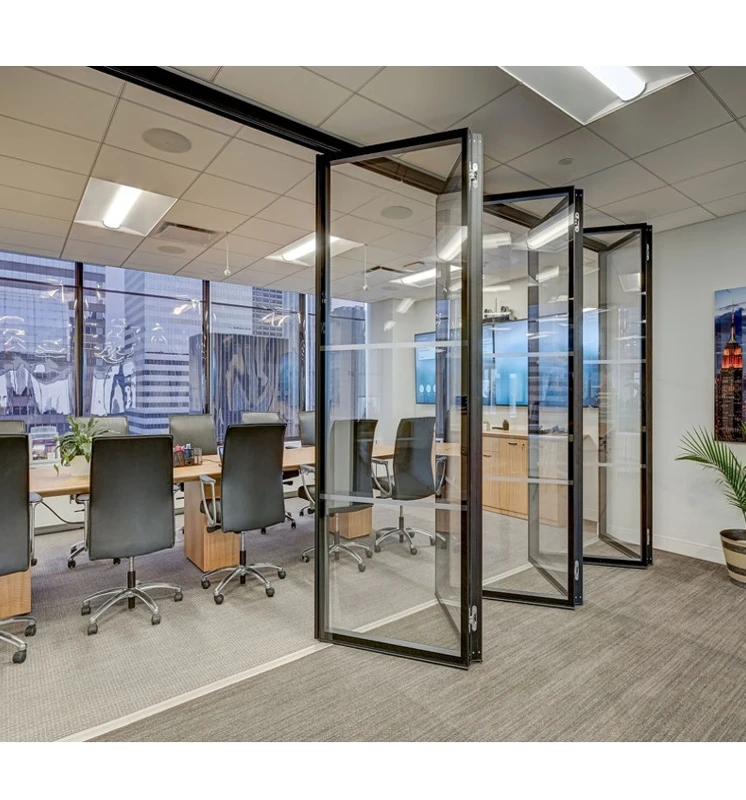 Aluminum Frame Toughened Low-e Glass Bi-Fold Door Window Kits Office ...