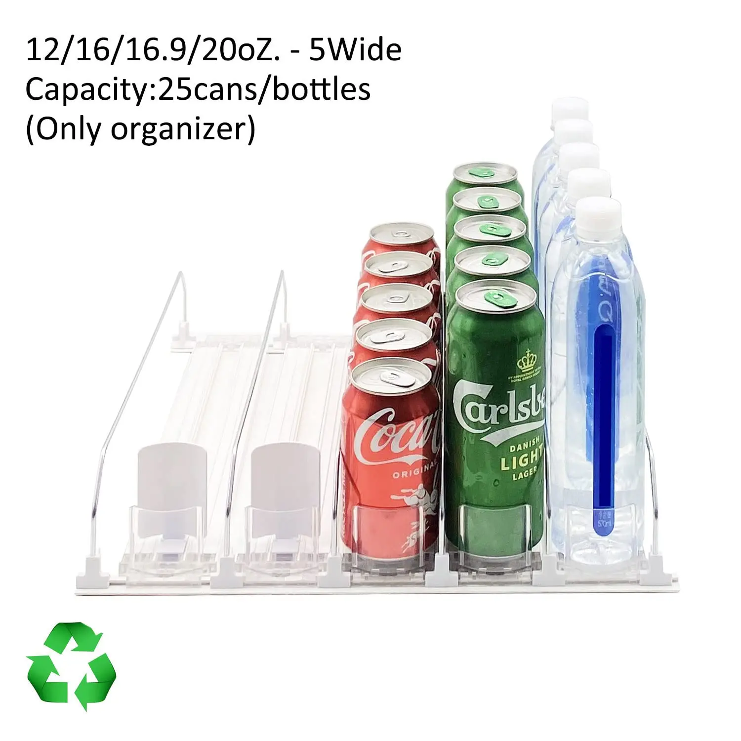 Lane Pusher Bottle Organizer - Adjustable Shelf for Fridge