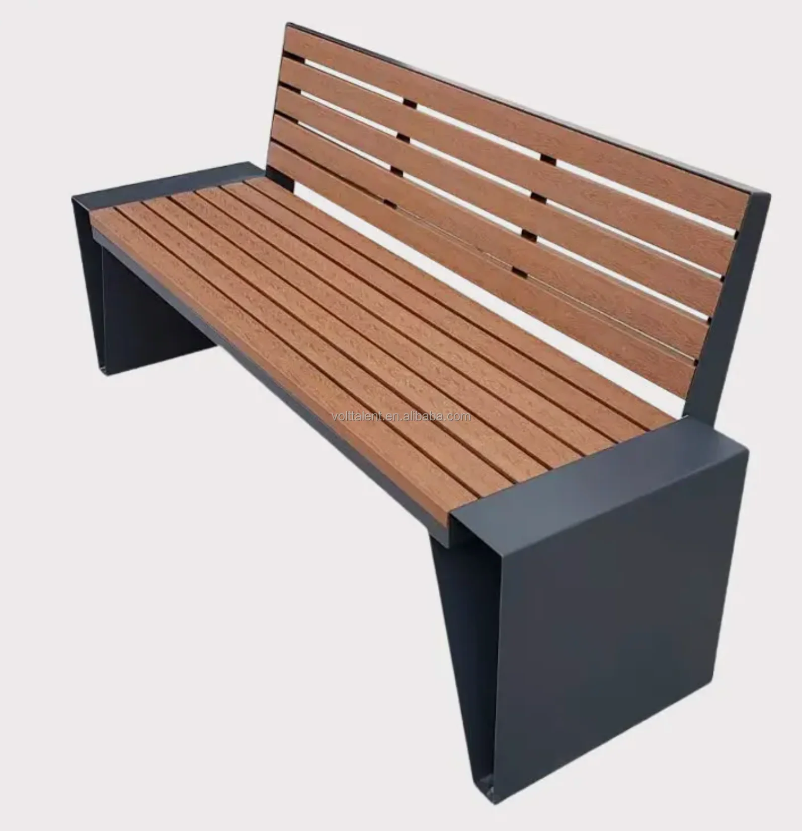 Street Light Pole High Mast Pole With Hot Garden Bench Bank With Wooden ...