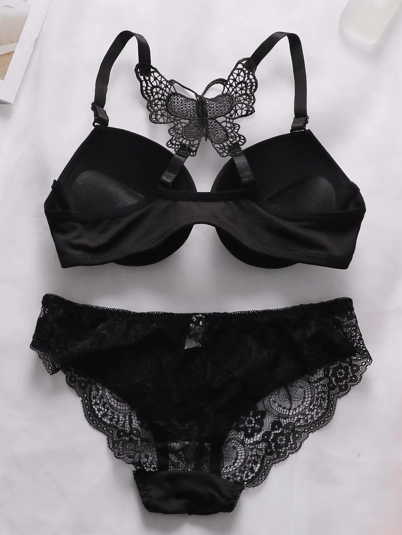 Alibaba.com: Lace Black Color Bra Panty Set, Hot Nylon Sexy Girls Push ...