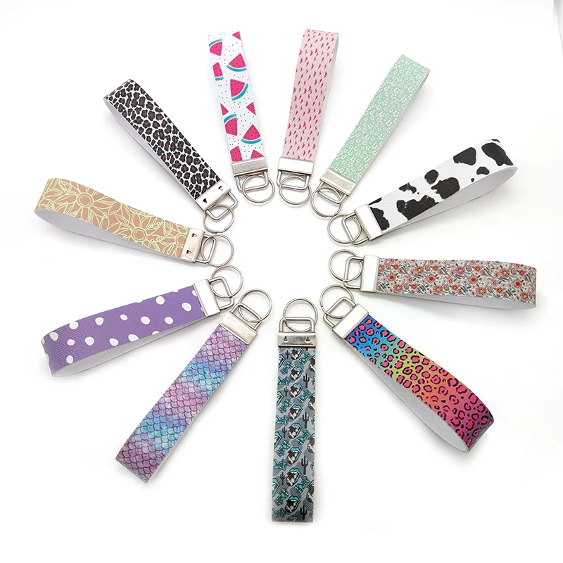 Custom Leather Wristlet Key Chain - Hot Sublimation Print