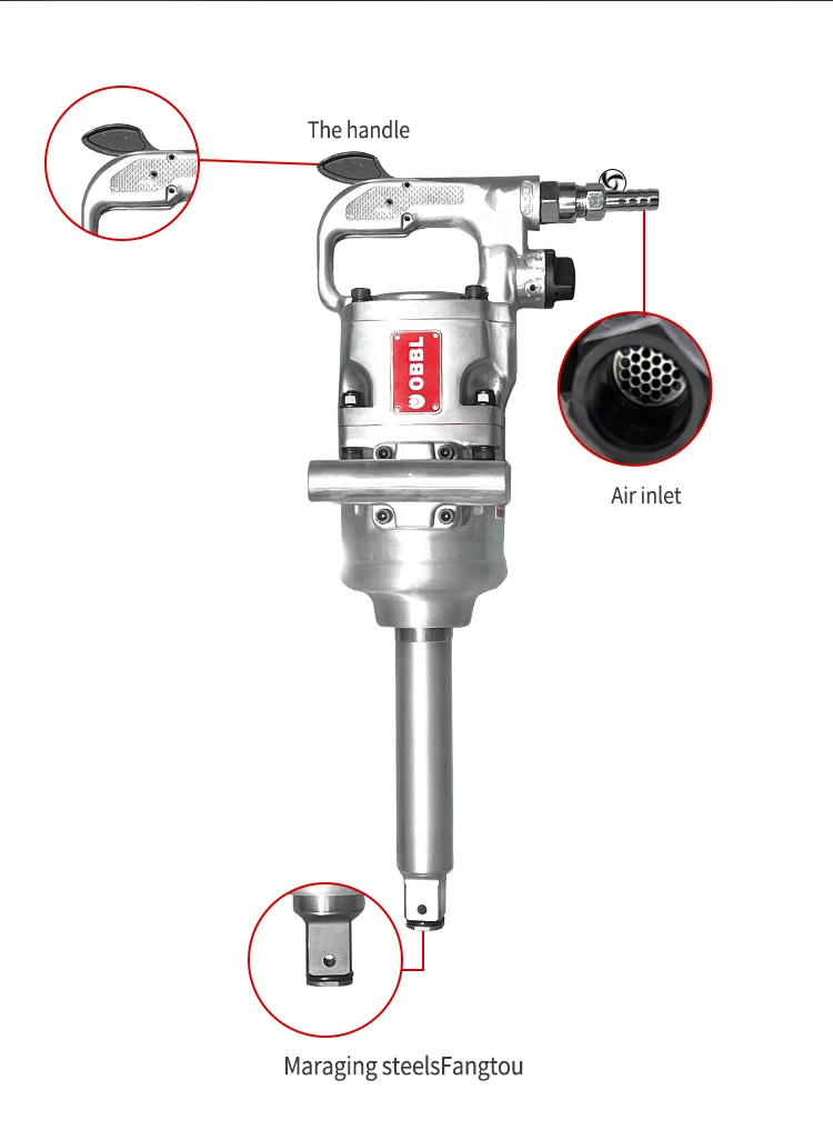 Obbl 1 Inch Heavy Duty Pneumatic Impact Wrench Gun Air Impact Wrench ...