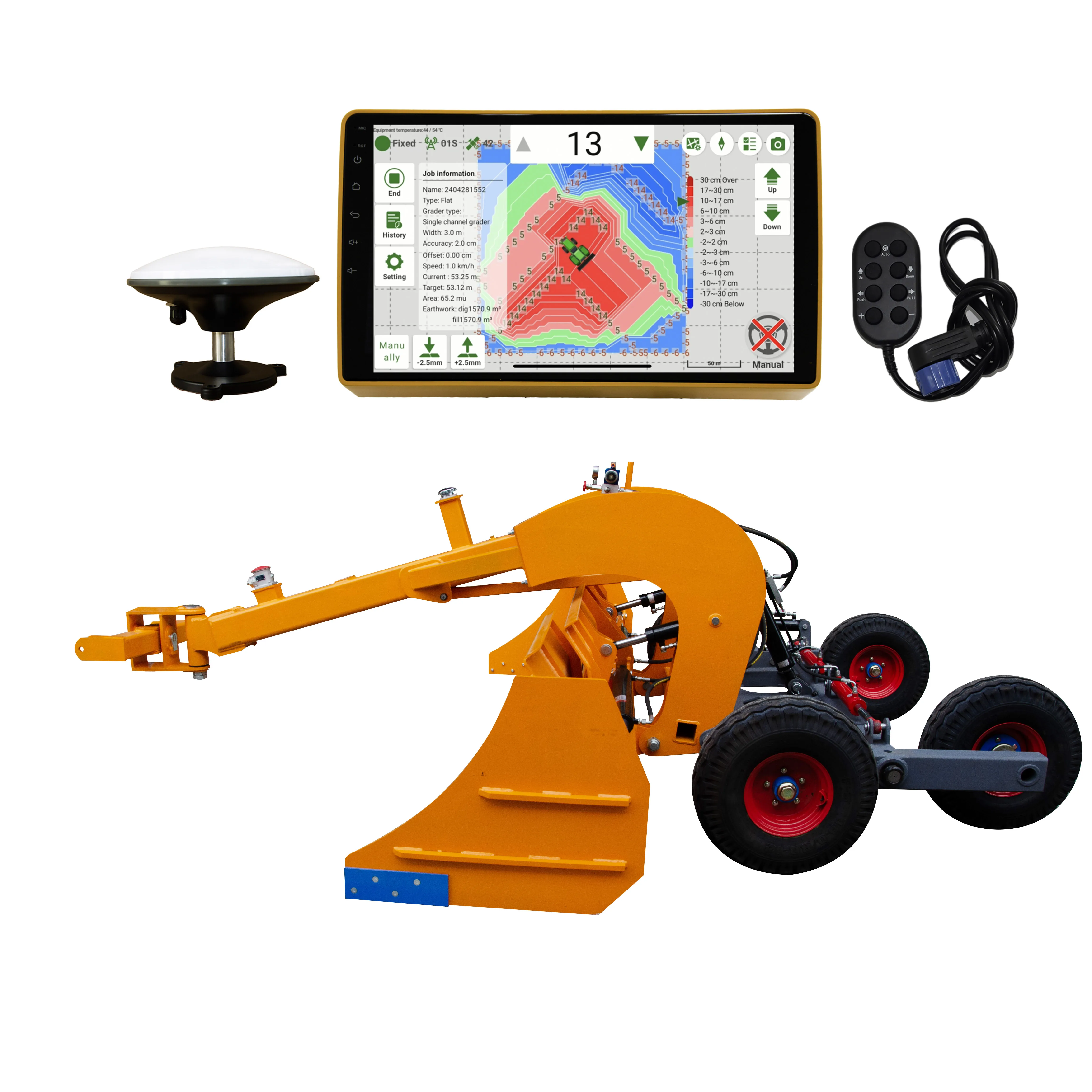 GNSS GPS Satellite Guided Tractor Land Leveler Grader