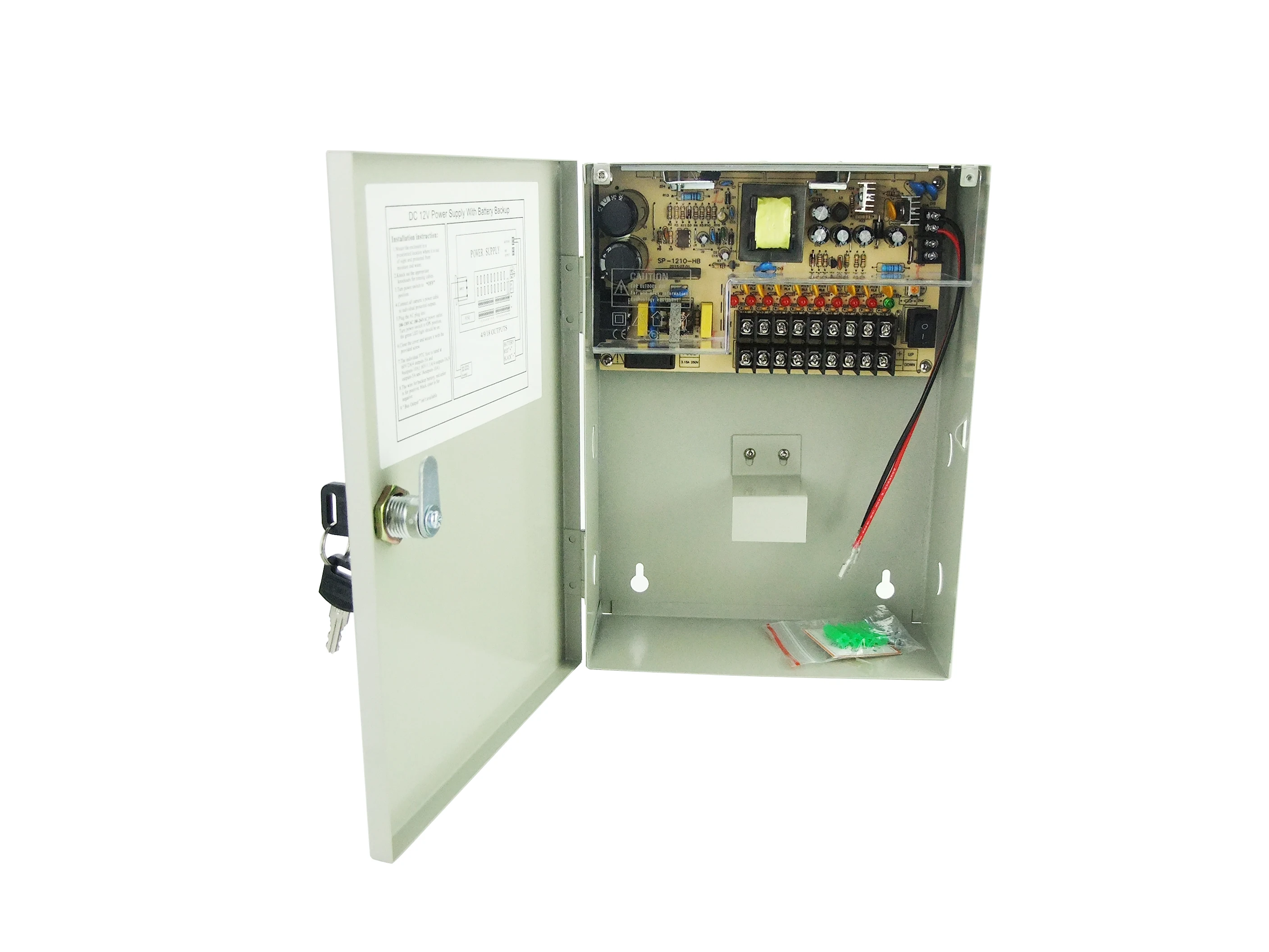 Back up Power Supply Box Access Control 9 Channel CCTV Power Supply Box ...