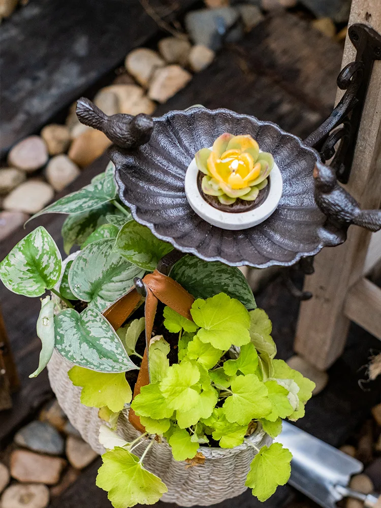 Cast Iron Crafts Hook Wrought Iron Bird Food Bowl Soap Box Storage Box ...