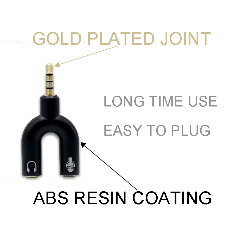 U Shaped Audio Splitter 3.5mm Jack Audio Adapter Cable For Phone - Buy ...