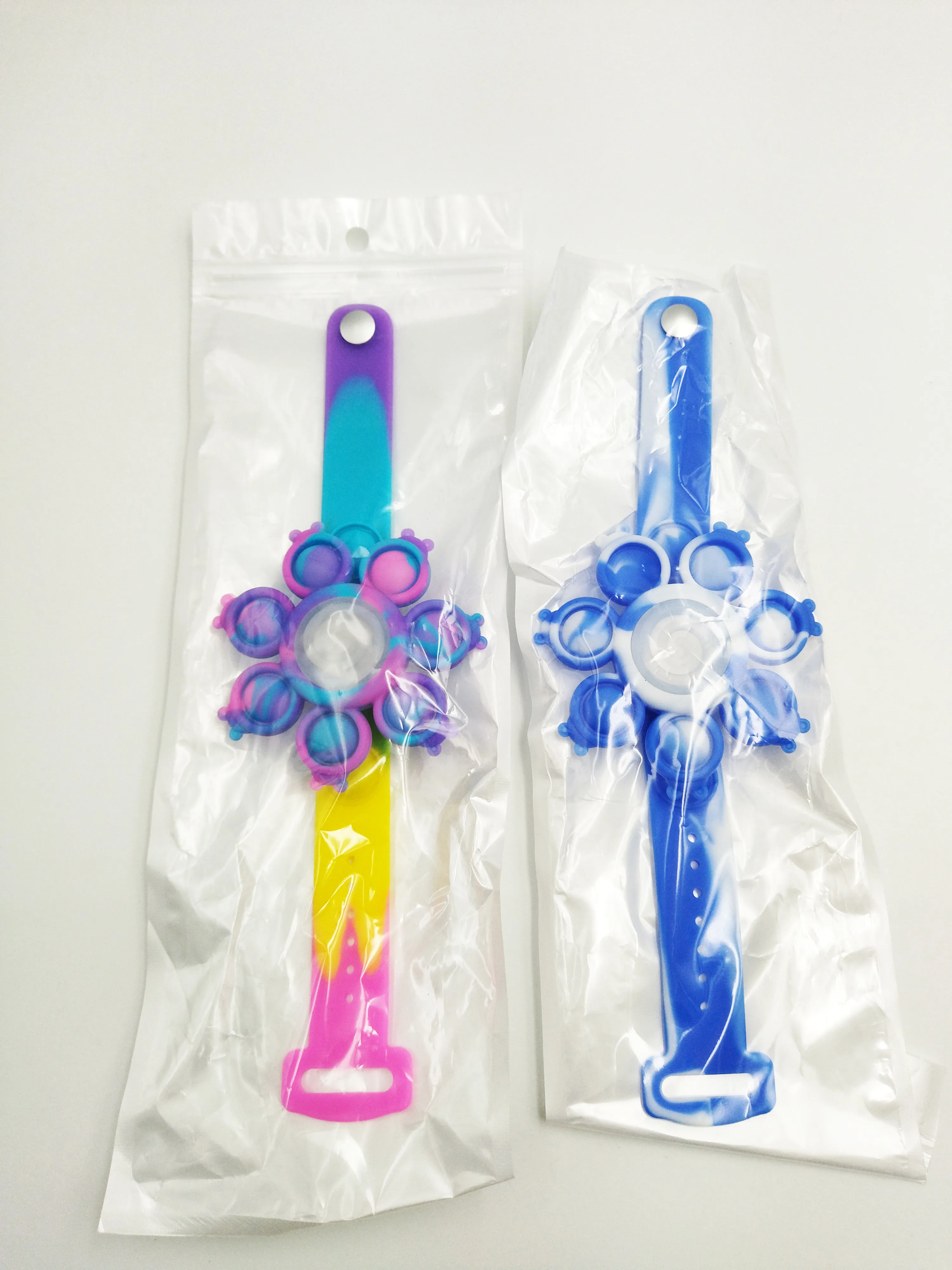 Wholesale Pop Bubble Sensory Fidget Rotating Bracelets Led Finger ...