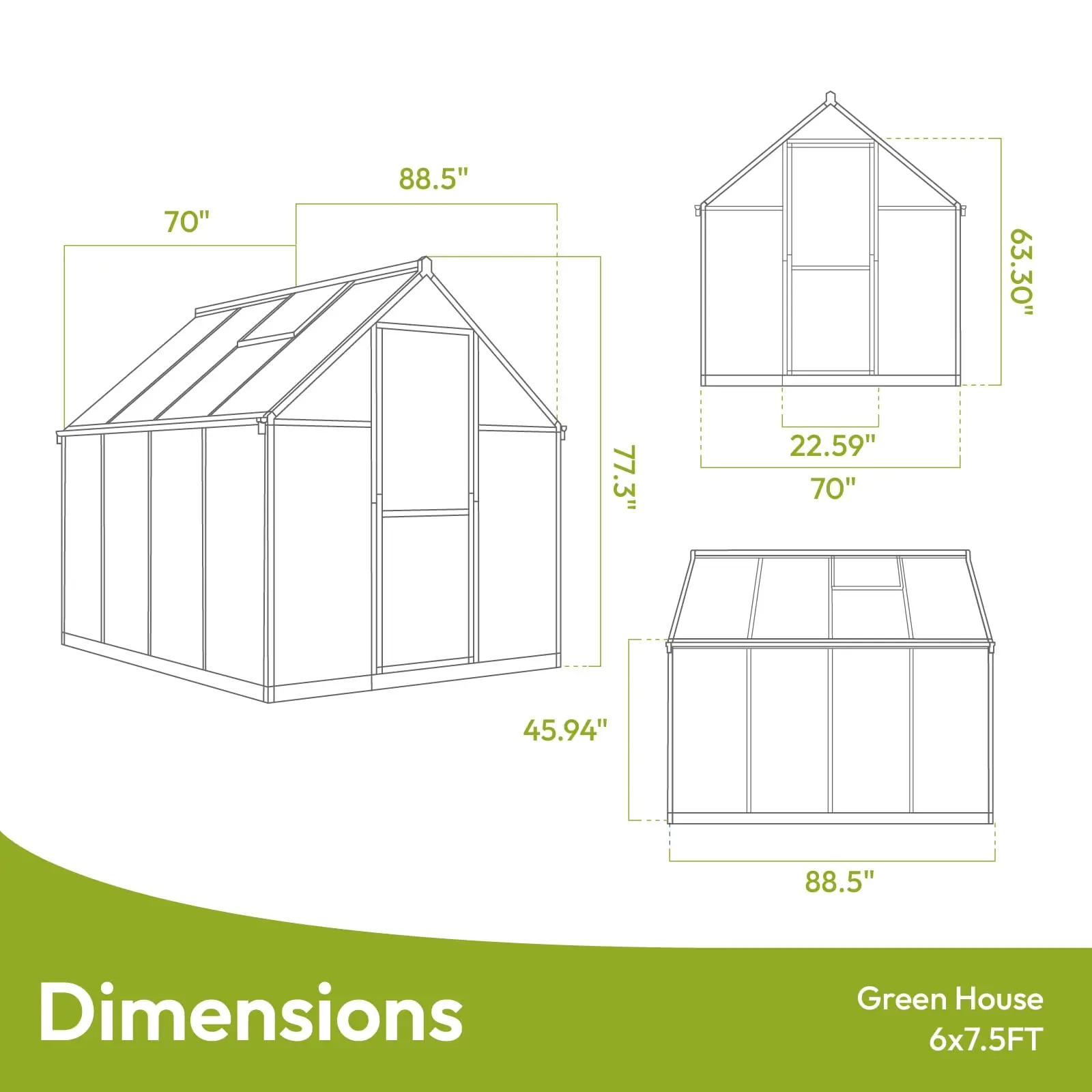 Custom Outdoor Aluminum Greenhouse Frame for Garden