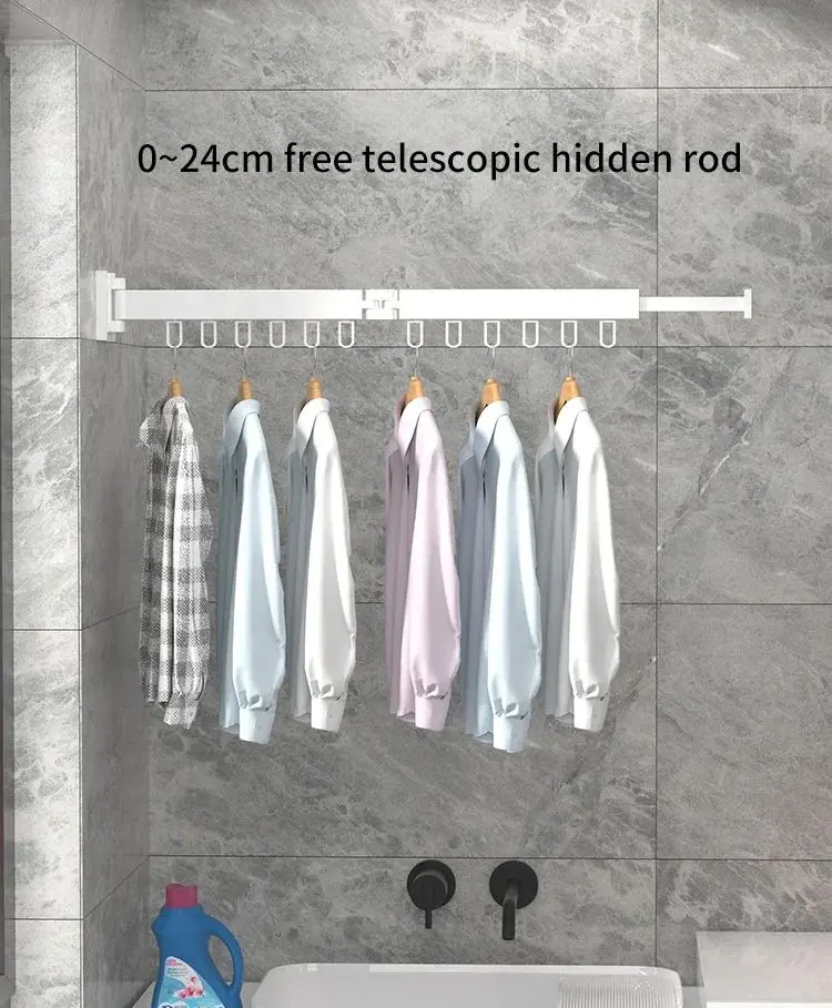 Space-saving Folding Clothes Hanger - Retractable Wall Mount