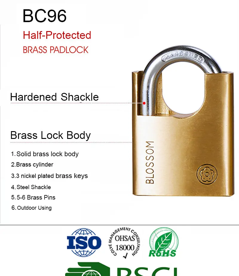 Bc96 60mm Top Security Candado High Quality Pad Lock Anti-cut Candados ...