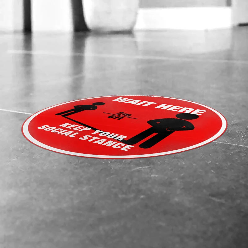 6ft Floor Sign Sticker - Custom Die Cut Vinyl Safety Sign