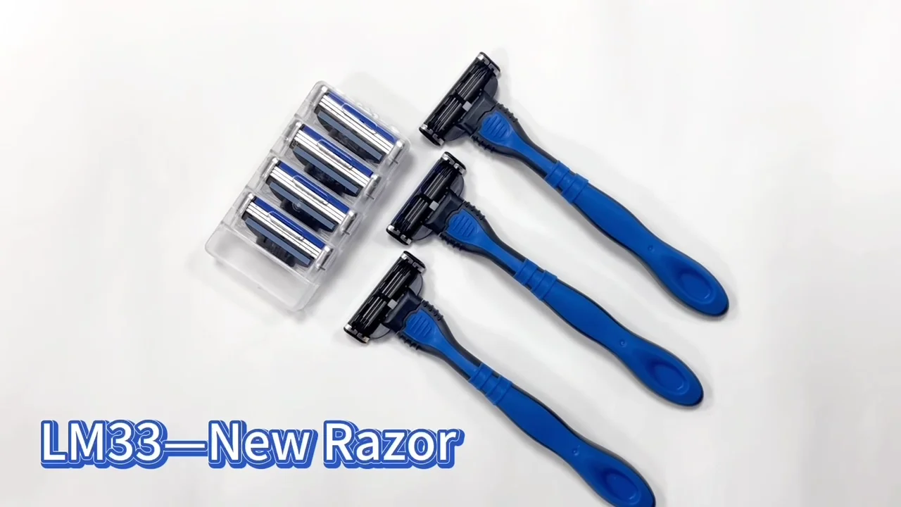 New Design -lm33 Triple Blade Disposaable Razor With Plastic And Rubber ...