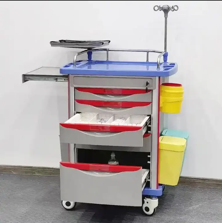 Medical Hospital Furniture Abs Emergency Medical Trolley For Hospital ...